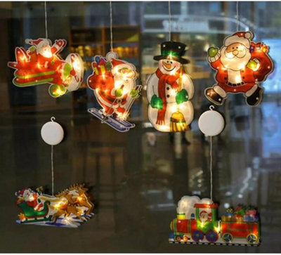 Christmas Window Silhouette Battery Operated & USB - Santa Sleigh