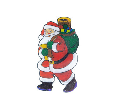 Christmas Window Silhouette Battery Operated & USB - Santa with Sack at B&Q
