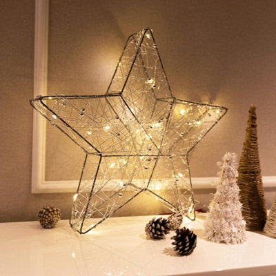 Christmas Wireframe Star Decoration 390mm x 390mm