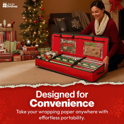 Christmas Xmas Wrapping Paper Storage Bag Gift Wrap Decoration Tidy ...