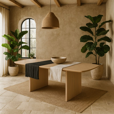 Christo Dining Table, White-Pigmented Oak Veneer, 220 x 105 cm