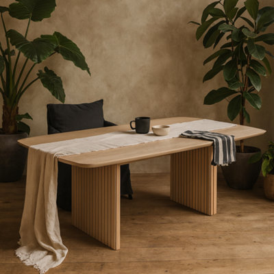 Christo Dining Table, White-Pigmented Oak Veneer, 220 x 105 cm