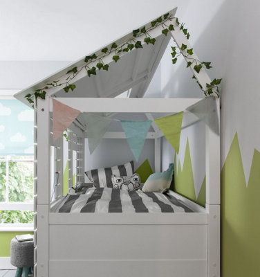 Christopher Jungle Treehouse Kids Solid Wood Midsleeper Bed with Canvas ...