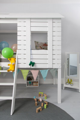 Christopher Treehouse Kids Solid Wood Midsleeper Bed with Sleepover ...