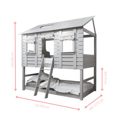 Christopher Treehouse Kids Solid Wood Midsleeper Bed with Sleepover ...