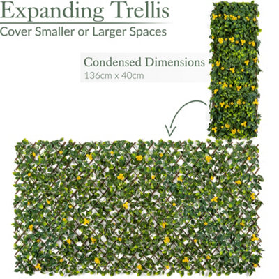 Christow Artificial Expanding Trellis Leaf Garden Screen 1m x 2m