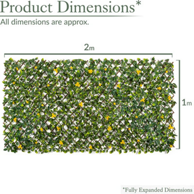 Christow Artificial Expanding Trellis Leaf Garden Screen 1m x 2m