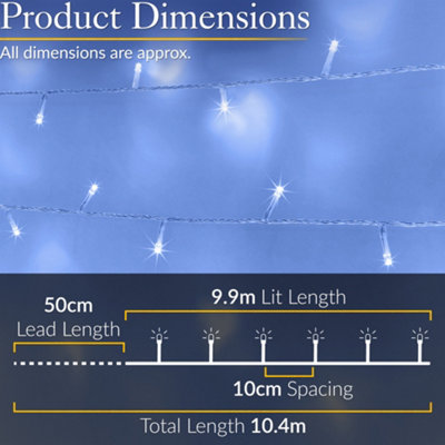Christow Christmas Battery Powered LED String Lights with Clear Cable