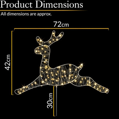 Christow Christmas Flashing LED Christmas Reindeer Path Light