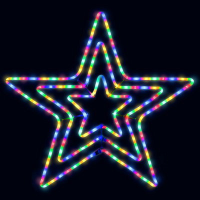 Christow Christmas LED Flashing Star Rope Light
