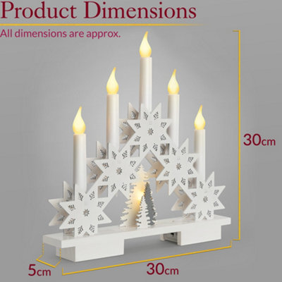 Christow Christmas Snowflake Light Up Candle Bridge