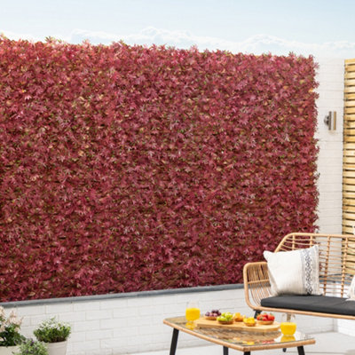 Christow Expanding Artificial Trellis Red Acer Garden Privacy Screening ...