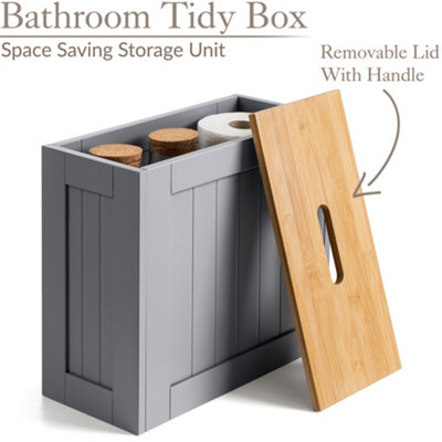 Christow Grey Bamboo Bathroom Tidy Box