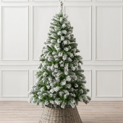 Christow Snowy Christmas Tree Frosted Artificial Spruce With Stand 5ft ...