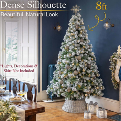 Christow Snowy Christmas Tree Frosted Artificial Spruce With Stand 5ft