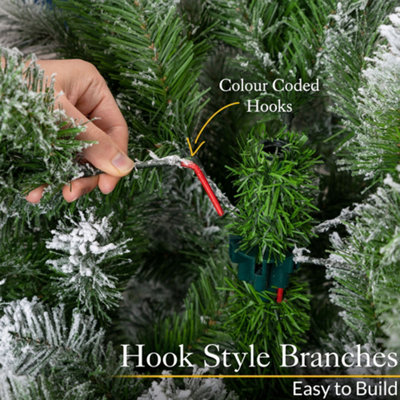 Christow Snowy Christmas Tree Frosted Artificial Spruce With Stand 7ft