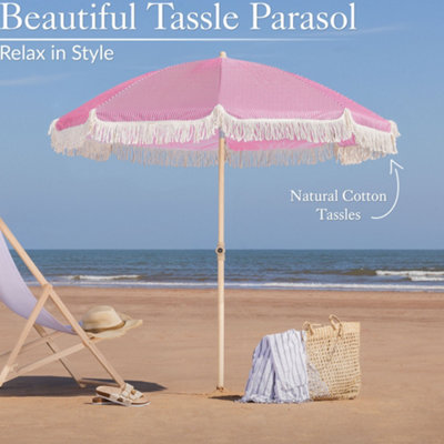 Christow Tassel Parasol With Tilt Function