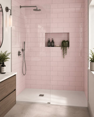 Chromara Blossom Pink Gloss Ceramic Wall Tiles (1000 Pack- 20 Box- 19 ...