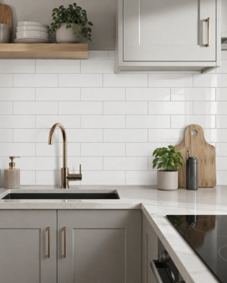 Chromara Diamond White Gloss Ceramic Wall Tiles (500 Pack- 10 Box- 9 ...