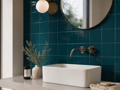 Chromara Heritage Blue Gloss Ceramic Wall Tiles (380 Pack- 10 Box- 8 ...