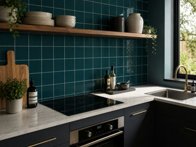 Chromara Heritage Blue Gloss Ceramic Wall Tiles (380 Pack- 10 Box- 8 ...