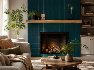 Chromara Heritage Blue Gloss Ceramic Wall Tiles (380 Pack- 10 Box- 8 ...