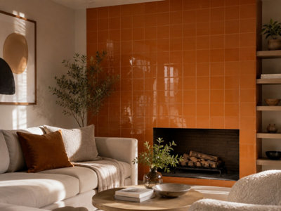 Chromara Orange Gloss Ceramic Wall Tiles (570 Pack- 15 Box- 12.45m2 ...