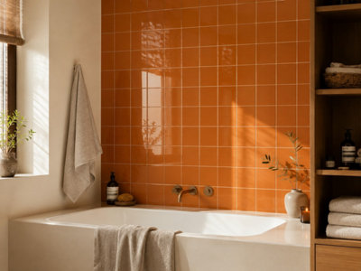 Chromara Orange Gloss Ceramic Wall Tiles (760 Pack- 20 Box- 16.6m2 ...
