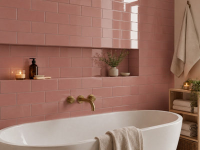 Chromara Quartz Pink Gloss Ceramic Wall Tiles (1000 Pack- 20 Box- 19 ...