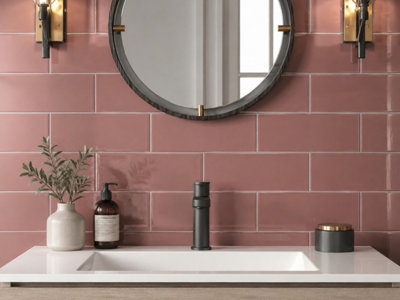 Chromara Quartz Pink Gloss Ceramic Wall Tiles (1000 Pack- 20 Box- 19 ...