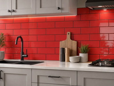 Chromara Red Gloss Ceramic Wall Tiles (1000 Pack- 20 Box- 19.4m2 ...