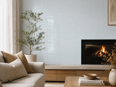 Chromara Sky Blue Gloss Ceramic Wall Tiles (38 Pack- 1 Box- 0.83m2 ...