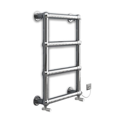 Chrome 500x750mm Modern Designer Victorian Dual Fuel Electric Towel ...