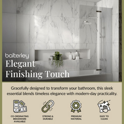 Chrome 5mm Toughened Safety Glass Centre Hinged Shower Bath Screen