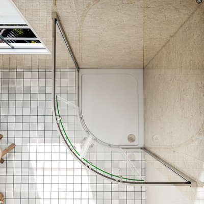 Chrome 900x800x1900mm Quadrant Shower Enclosure Shower Screen Cubicle ...