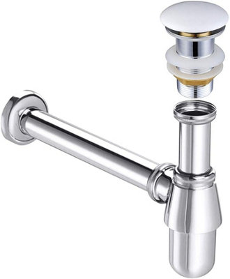 Chrome Bottle Trap Basin Sink Waste Bathroom Sink Pipe and Unslotted ...