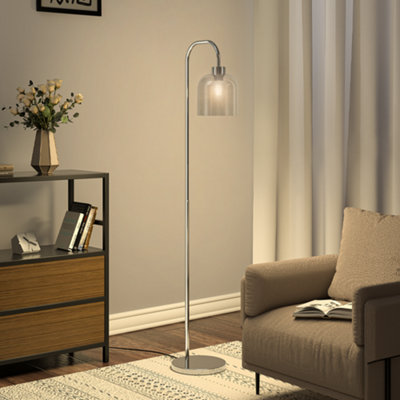 Chrome Brass Electroplated Base Floor Lamp Floor Light with Glass ...