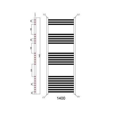 Chrome Heated Towel Rail Radiator 600x1400mm with Dual Fuel Manual ...