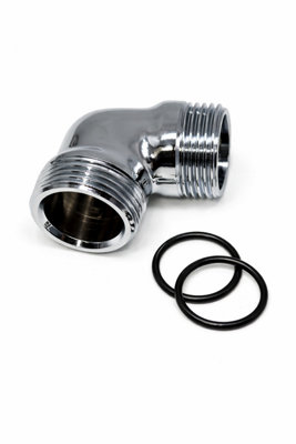 Chrome Inlet Elbow Connector with Seals - Threaded 90 Degree Plumbing ...