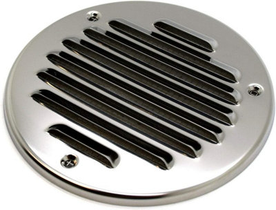 Chrome Louvred Wall Vent Grille with Flyscreen, Fits 150 mm / 6 in ...
