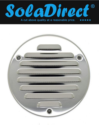 Chrome Louvred Wall Vent Grille with Flyscreen, Fits 150 mm / 6 in ...
