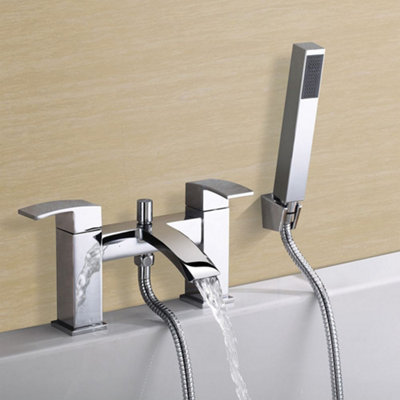 Chrome Lucia Waterfall Basin & Bath Filler Tap Pack