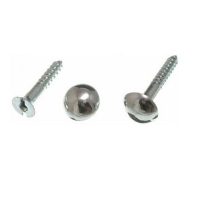 Chrome Mirror Screws with Dome Cap - No. 8 x 32mm (1 1/4 Inch) - Pack ...