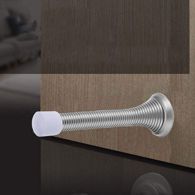 Chrome Silver Spring Door Stop Stops Stopper Doorstop Inc Fixings ...