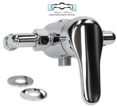 Chrome Single Lever Shower Mixer Exposed Concealed -140 - 160mm Centres ...