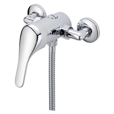 Chrome Single Lever Shower Mixer Exposed / Concealed + Riser Rail 150mm ...