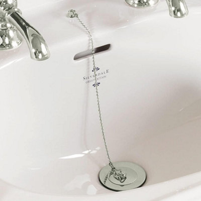 Chrome Sink Basin 12" Chain & Stay with S Hook Ball Plug Chain ...