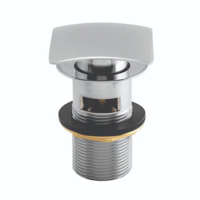 Chrome Square Dome Slotted Click Clack Basin Waste