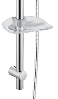 Chrome Stainless Steel Shower Riser Rail Kit + Shower Head + Hose ...