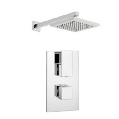 Chrome Thermostatic Concealed Mixer Shower With Fixed Overhead Drencher ...